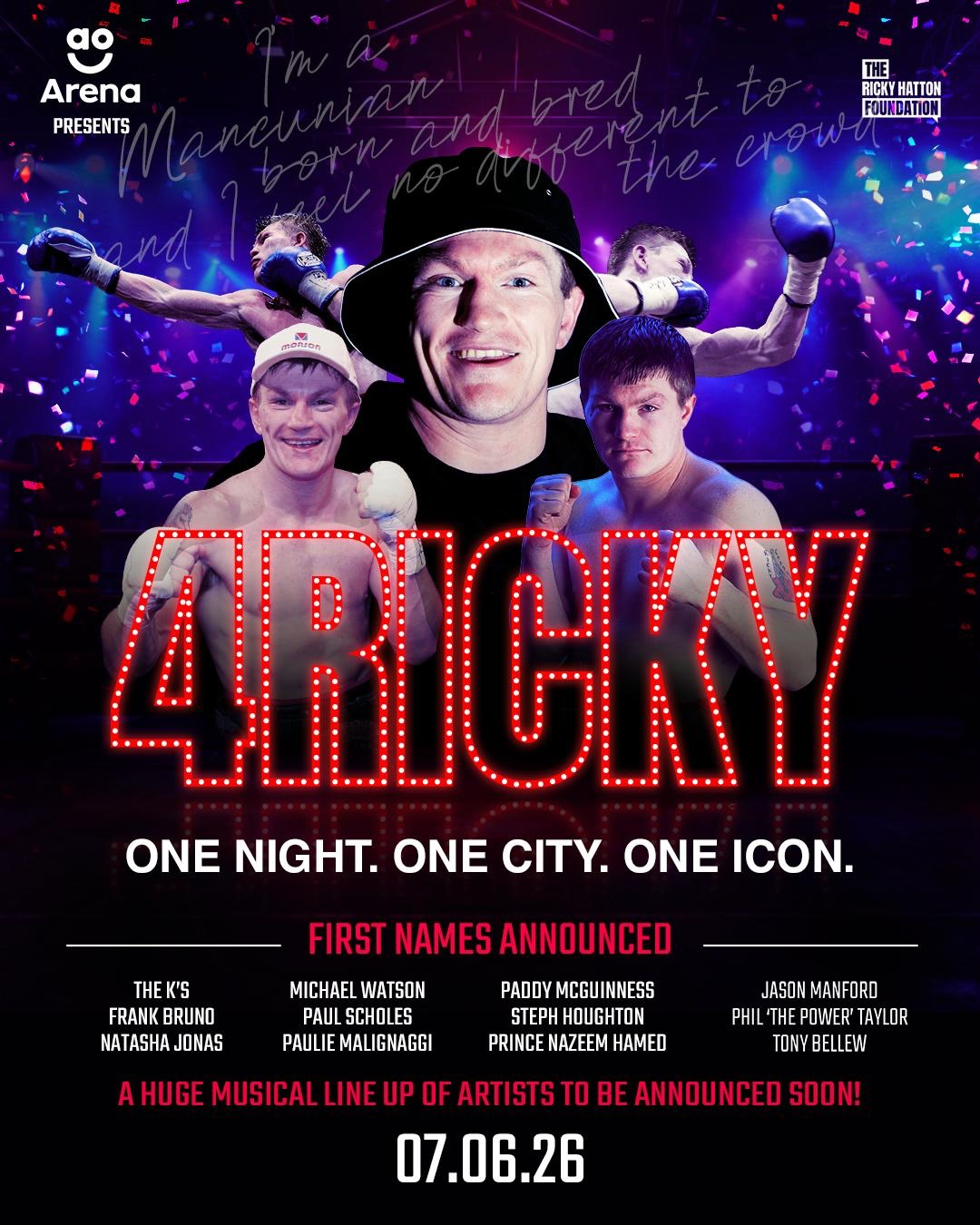 Tickets now on sale for An Evening4Ricky - About Manchester